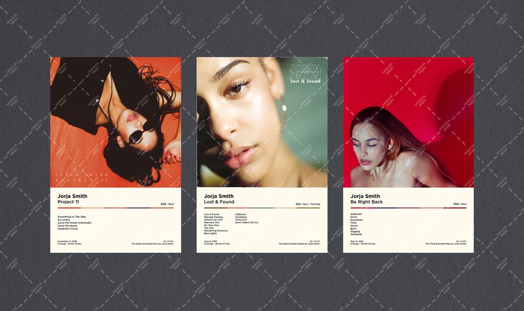 Jorja Smith 3 Set Album Poster / Jorja Smith Posters / Album - Etsy