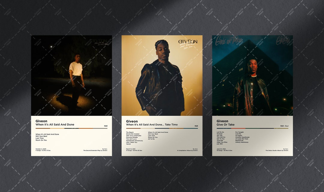Giveon 3 Set Album Poster / Giveon Posters / Album Cover Poster / Music ...