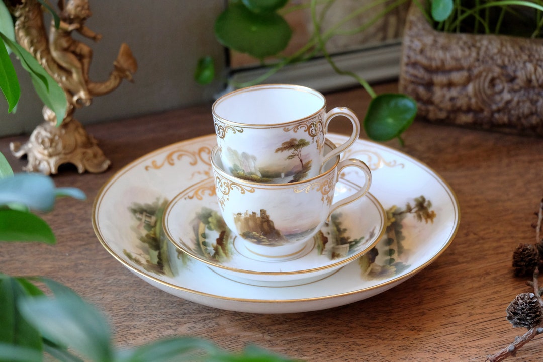 Minton Porcelain Whilley Shape Hand Painted Landscape With Intricate ...