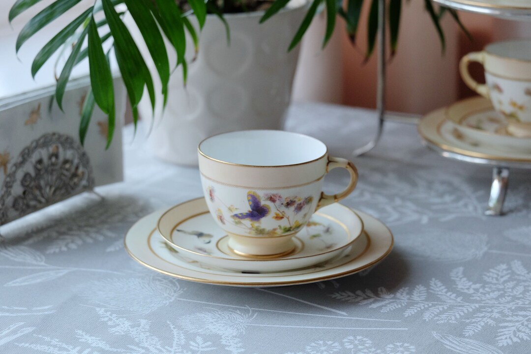 Grainger Worcester Royal China Works Hand Painted Flowers and Purple ...