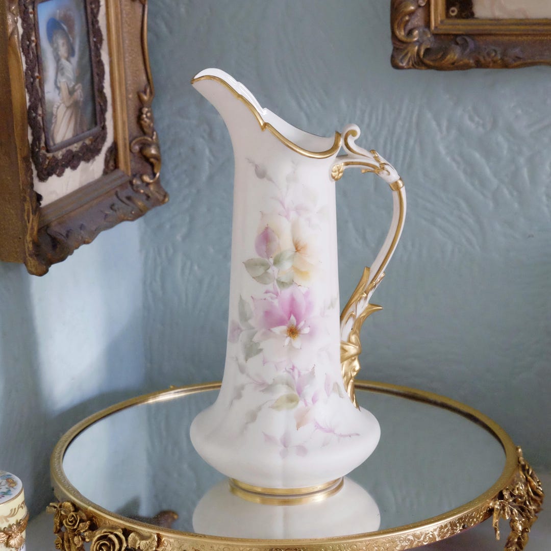 Antique Grainger & Co. Royal China Works Worcester Hand Painted Ewer ...