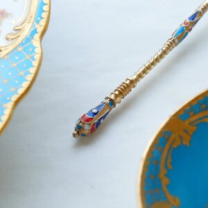 A Stunning Russian Silver Gilt Cloisonne Enamel Spoon, by the Famous ...