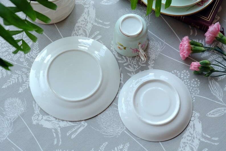 Collingwood Porcelain Tea Trio, Hand Painted Daisy Pink Bow, 1887-1900 ...