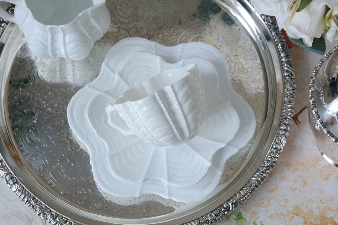 Wileman Shell Shape White Tea Trio, Circa 1890-1900 1 - Etsy