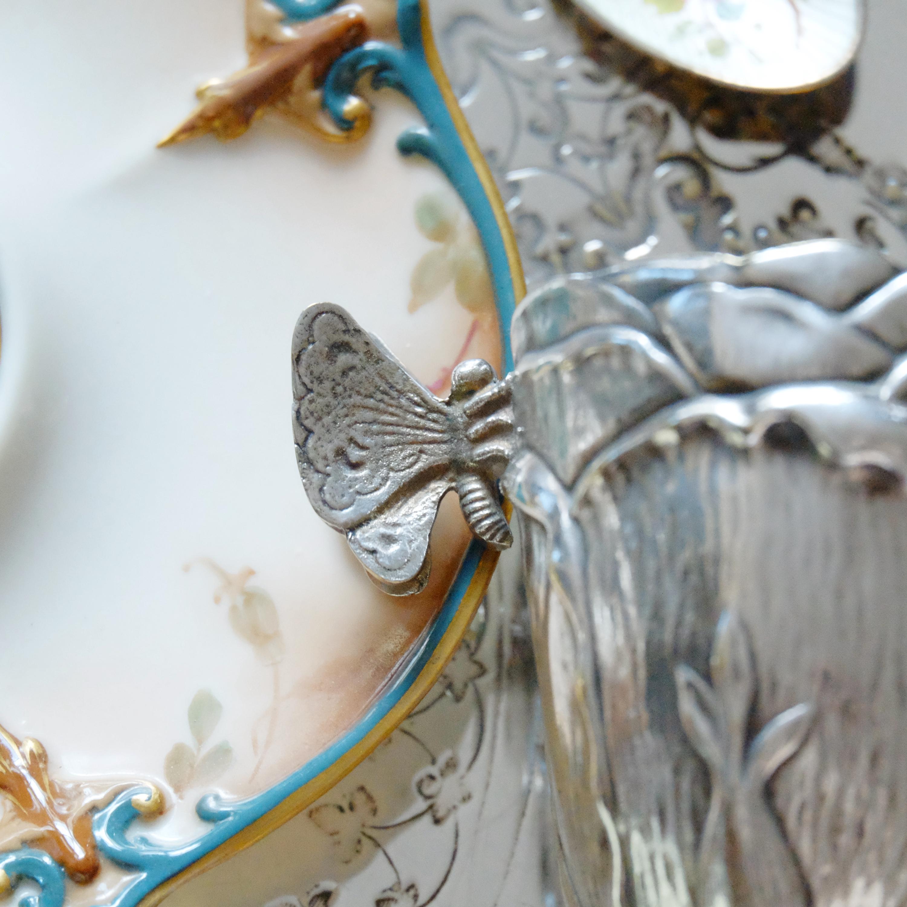 Antique Aesthetic Movement Unmarked Silver Plated Flower Shaped Orphan ...
