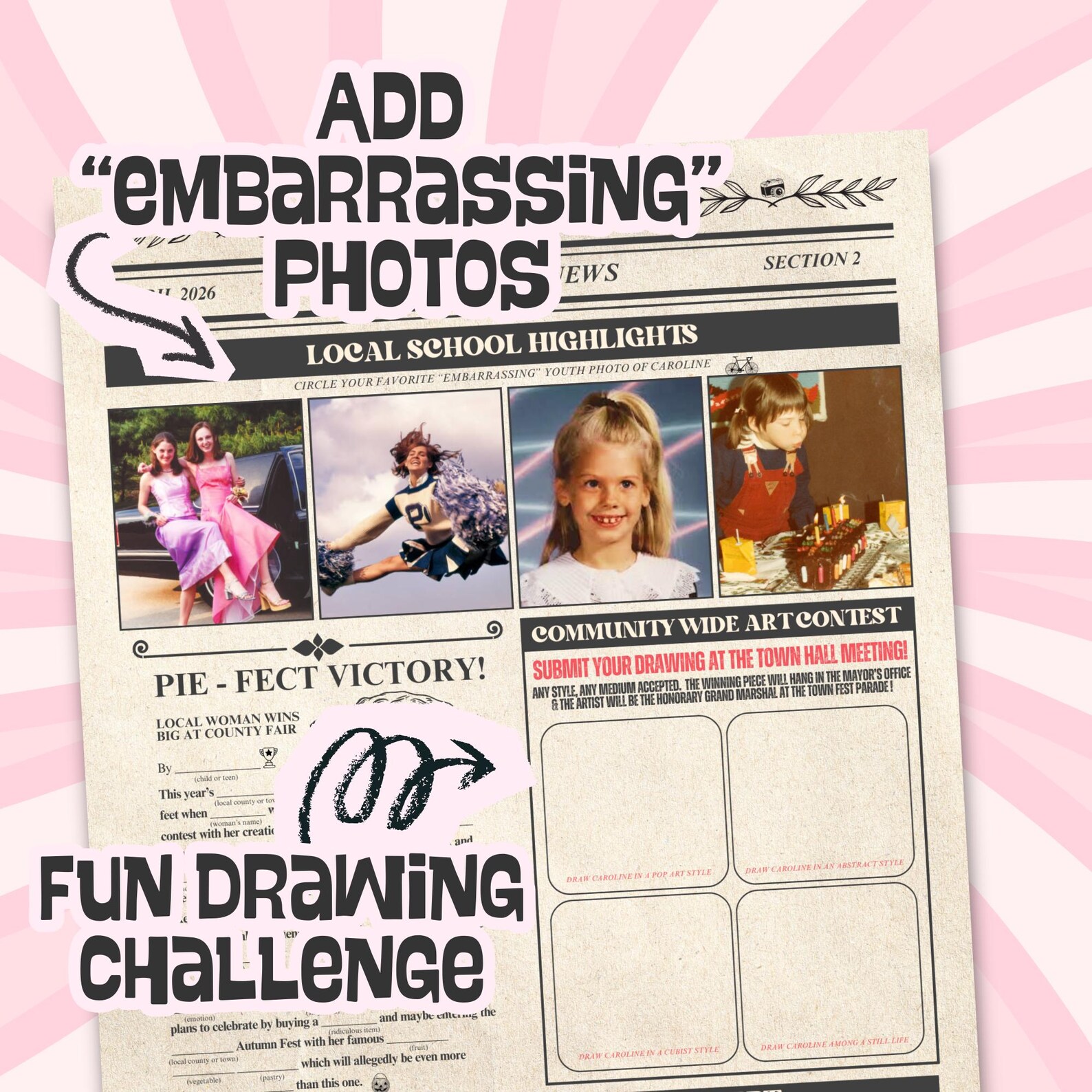 30th Birthday Newspaper Template | Born in 1996 | Four Full Pages ...