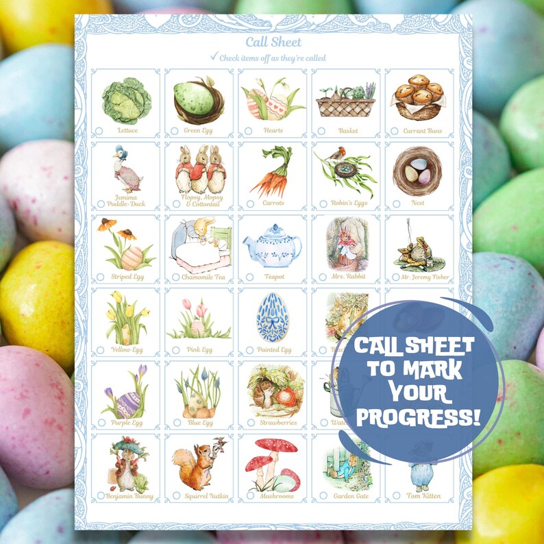 Peter Rabbit Easter Bingo | 50 Printable Cards With Call Sheets | Fun ...