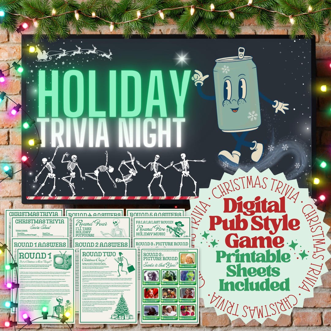 Christmas Pub Trivia Digital Party Game | Two Design Options! |google ...