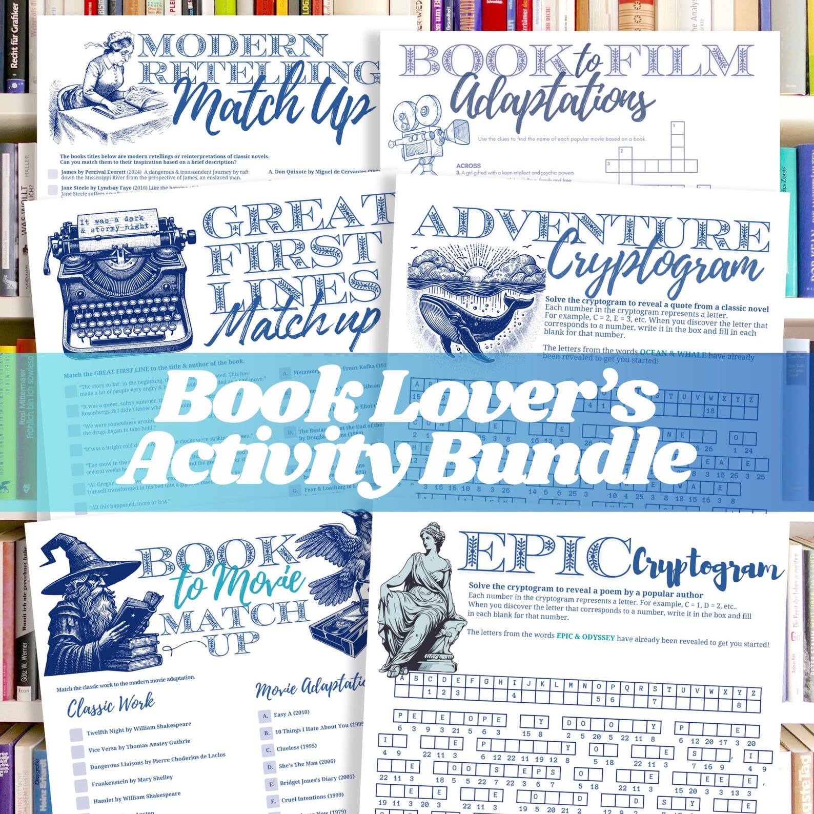 Book Lover's Activity Bundle | Great for Book Clubs | Includes 2 ...