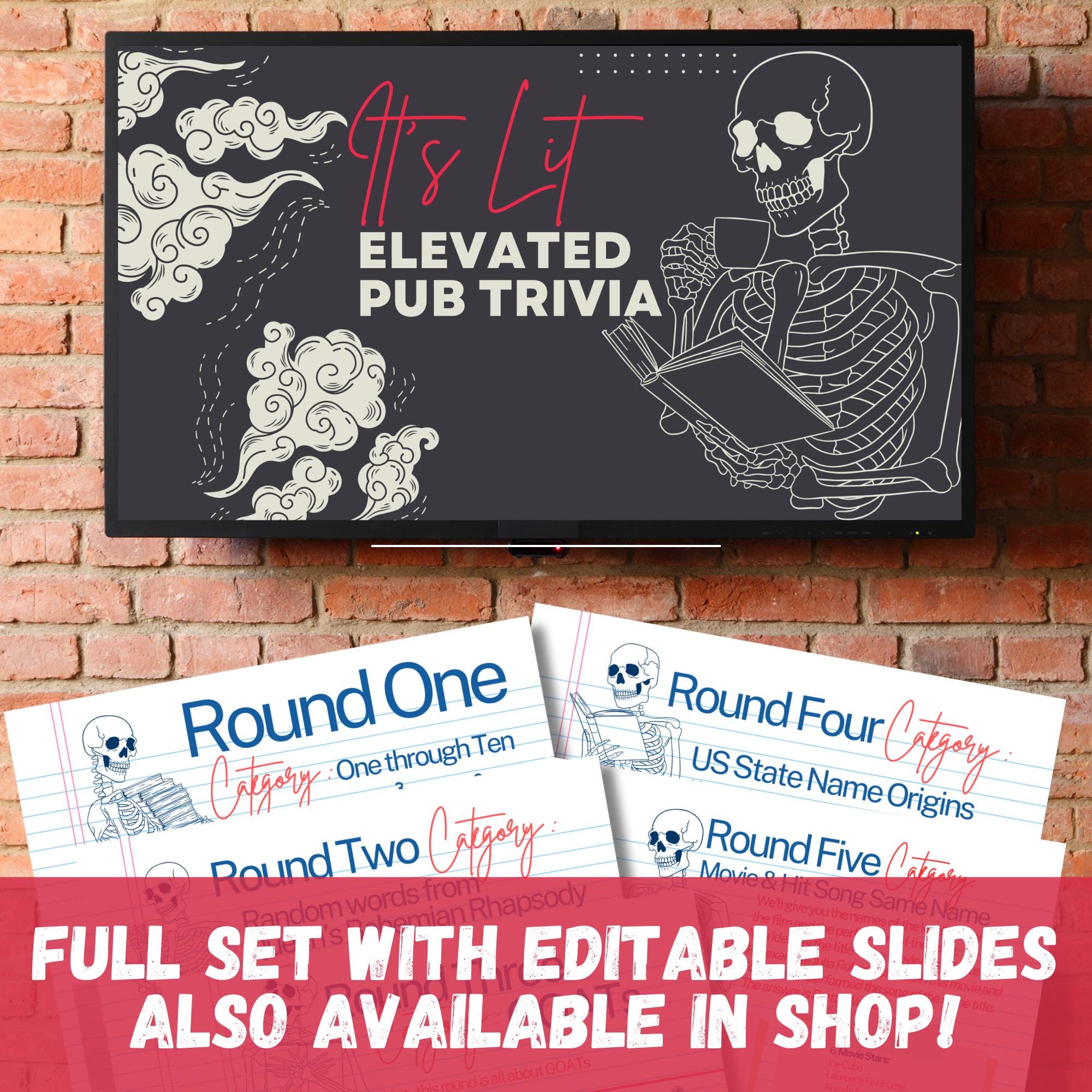 Five Round Team Trivia Set - Elevated Pub Trivia - Printable Set + Team ...