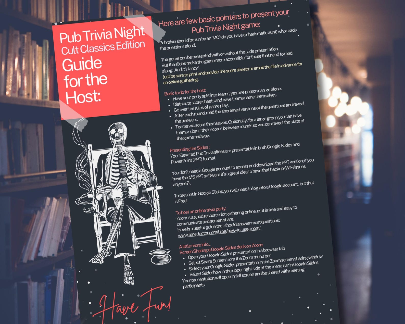 Pub Trivia | Cult Classics Edition | Instant Download | Google Slides ...