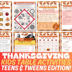 Thanksgiving Kids Table Activities - Teen & Tween Edition - Eight ...