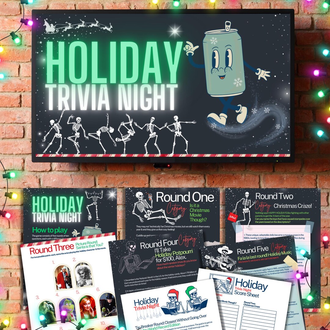 Holiday Trivia Night 5 Rounds Bonus Google Slides Powerpoint Format ...