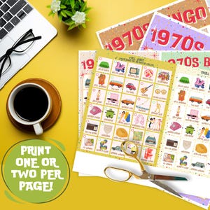 1970s Retro Bingo Printable Game | 50 Nostalgic Cards for Party Fun ...