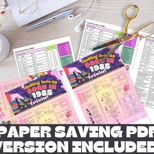40th Birthday Games Bundle Editable in Canva Born in 1985 Retro 1980's ...