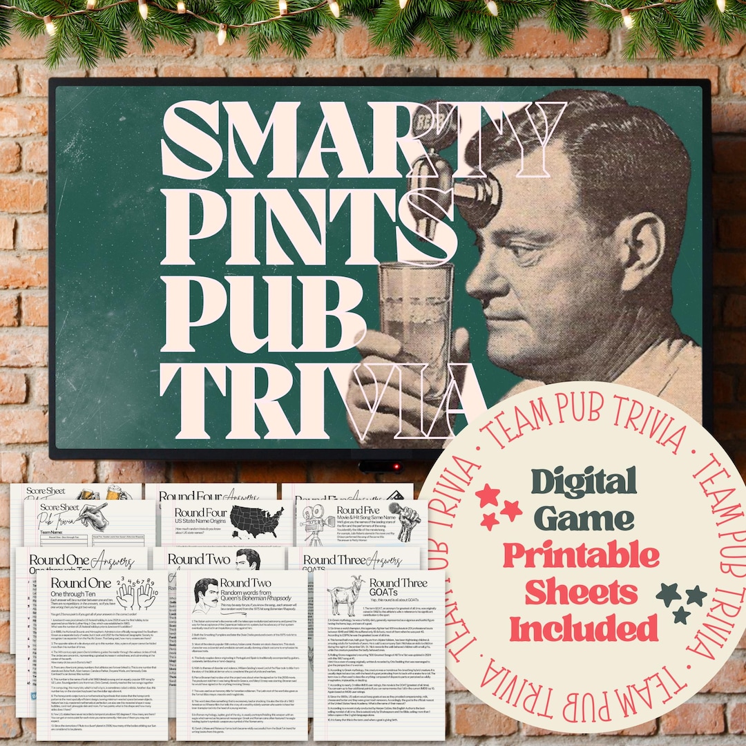 Pub Trivia Digital Party Game | Two Design Options! |google Slides ...