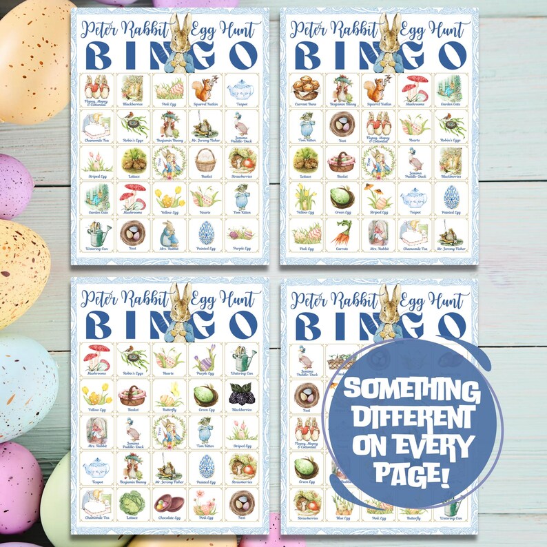 Peter Rabbit Easter Bingo | 50 Printable Cards With Call Sheets | Fun ...