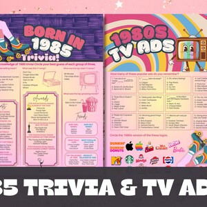 40th Birthday Games Bundle Editable in Canva Born in 1985 Retro 1980's ...