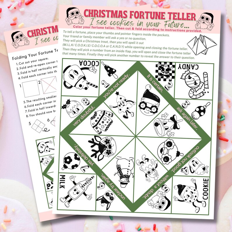 Christmas Fortune Teller Party Activity | Game for Teens, Tweens ...