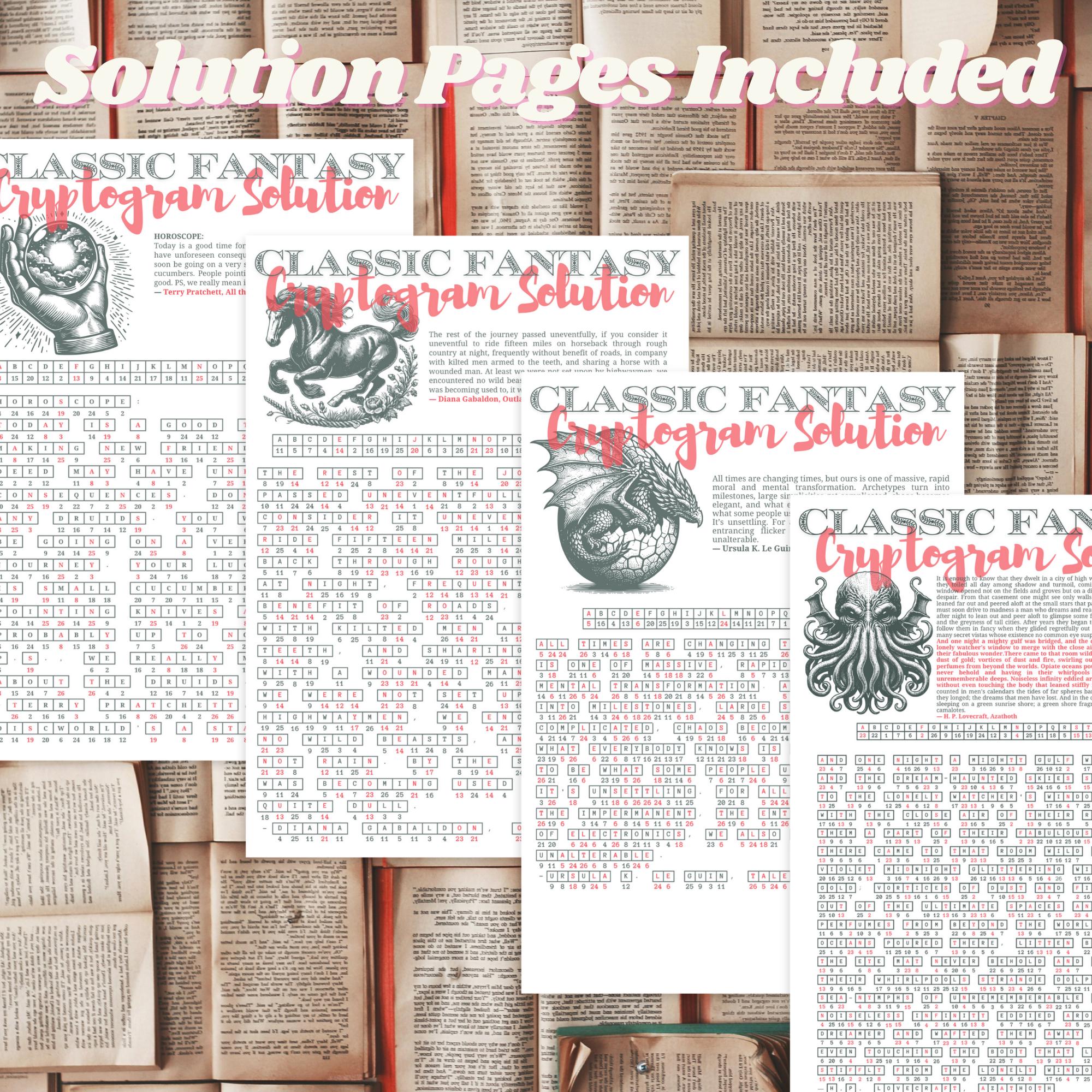 Fantasy Book Club Puzzles + Activities | Includes Four Classic Fantasy ...