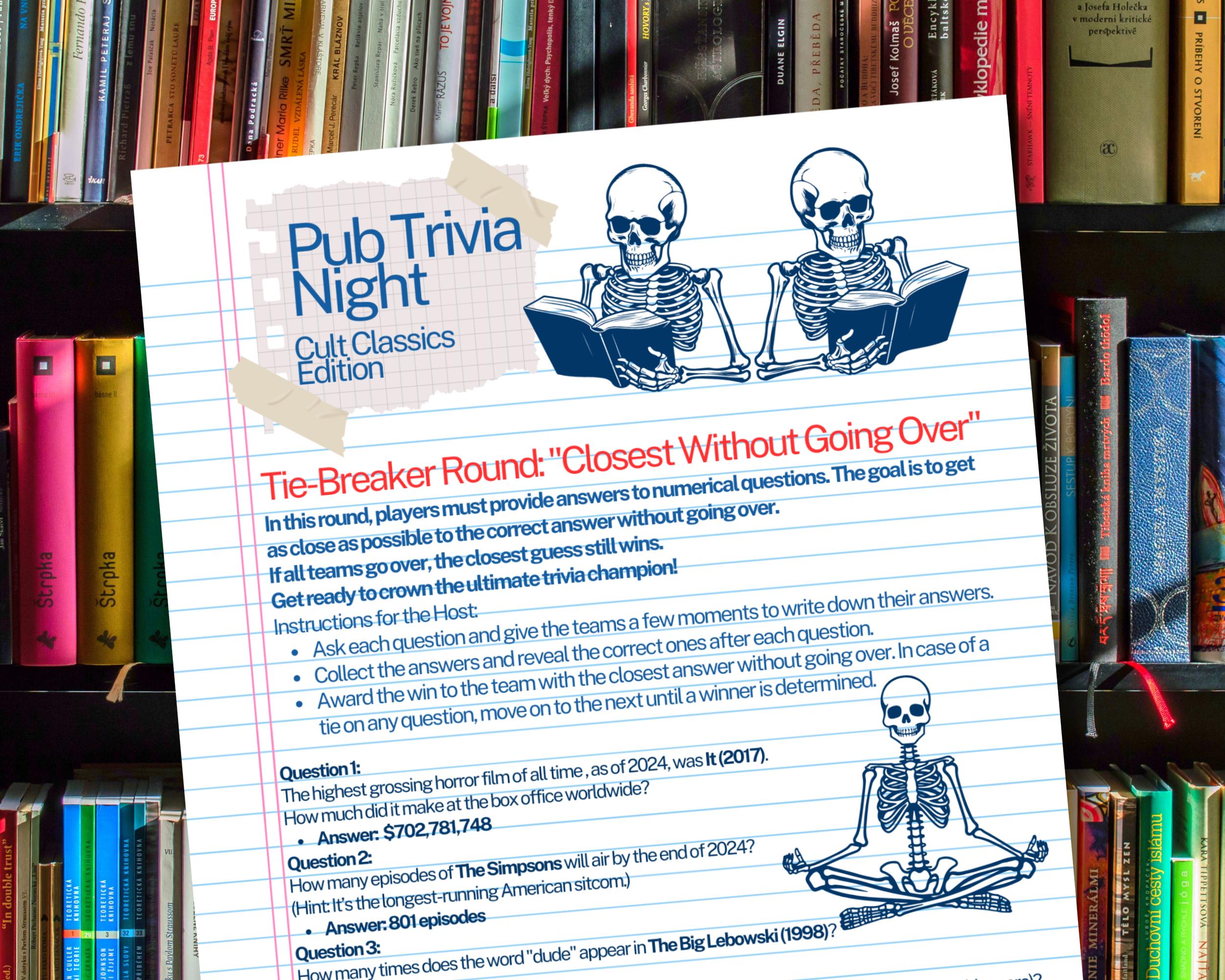 Pub Trivia | Cult Classics Edition | Instant Download | Google Slides ...