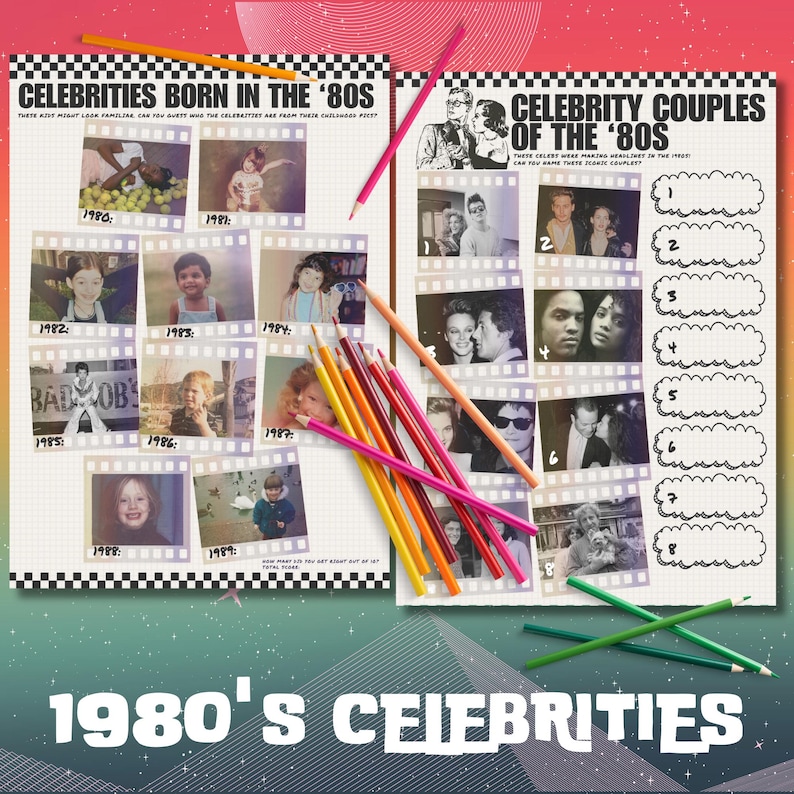 1980's Party Games Bundle | Retro Eighties Themed | Printable ...
