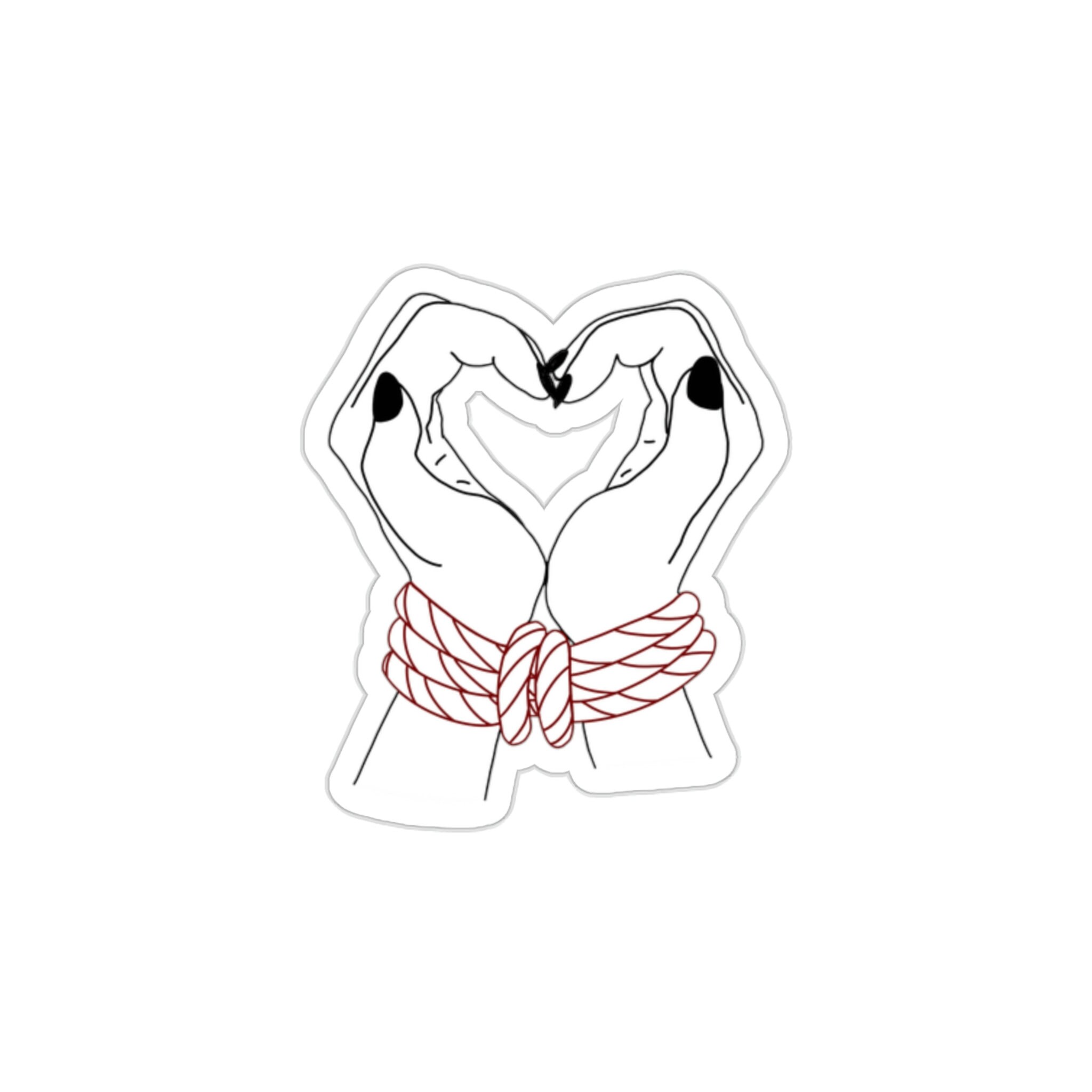 Shibari Bondage Woman Heart Hands Couple Sticker Die Cut Kiss Cut Vinyl ...