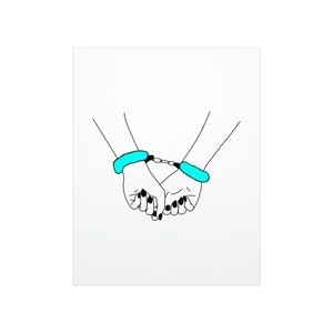 Cuffed Bondage Woman Sexy Fuzzy Cuffs Line Art Matte Print 11x 14 - Etsy
