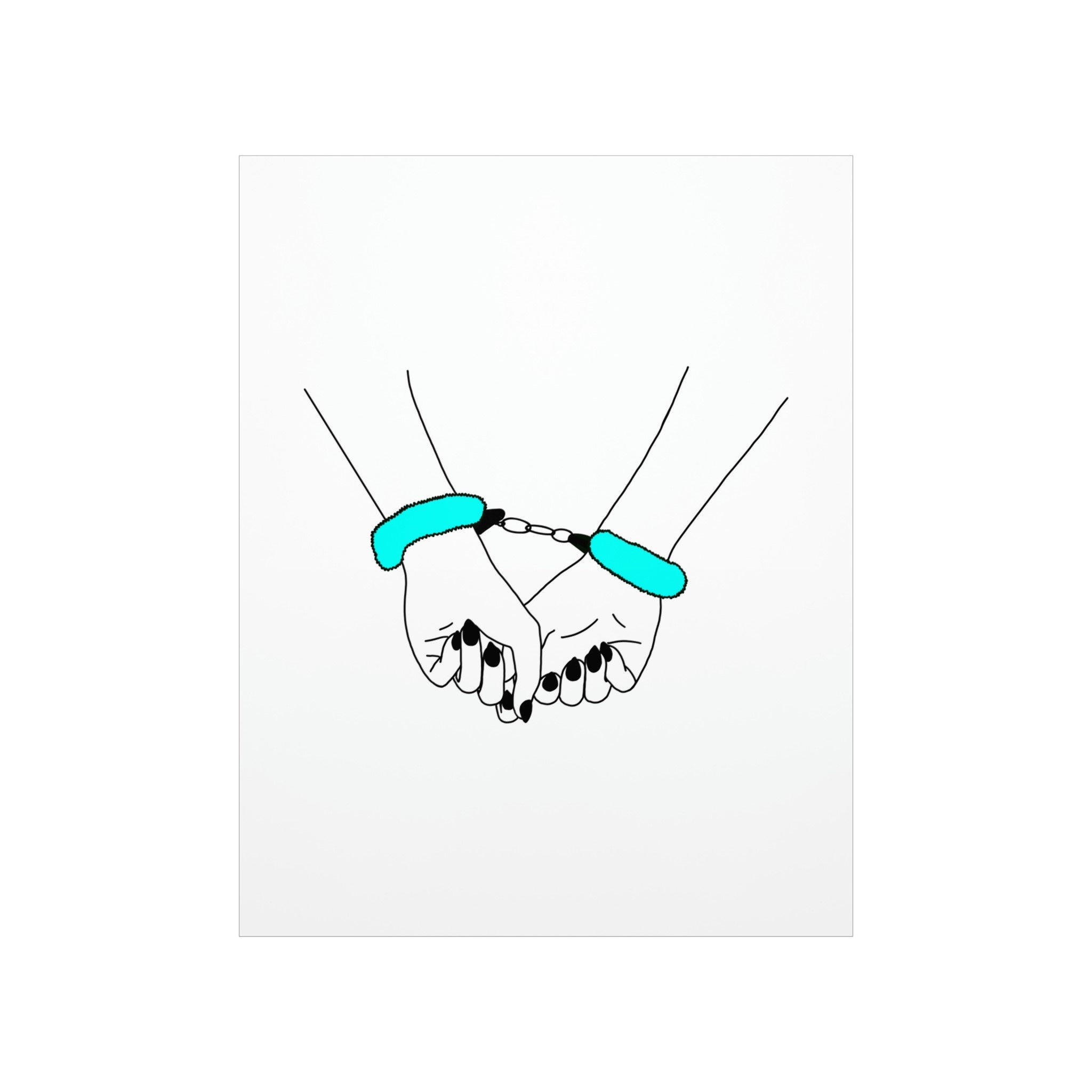 Cuffed Bondage Woman Sexy Fuzzy Cuffs Line Art Matte Print 11x 14 - Etsy