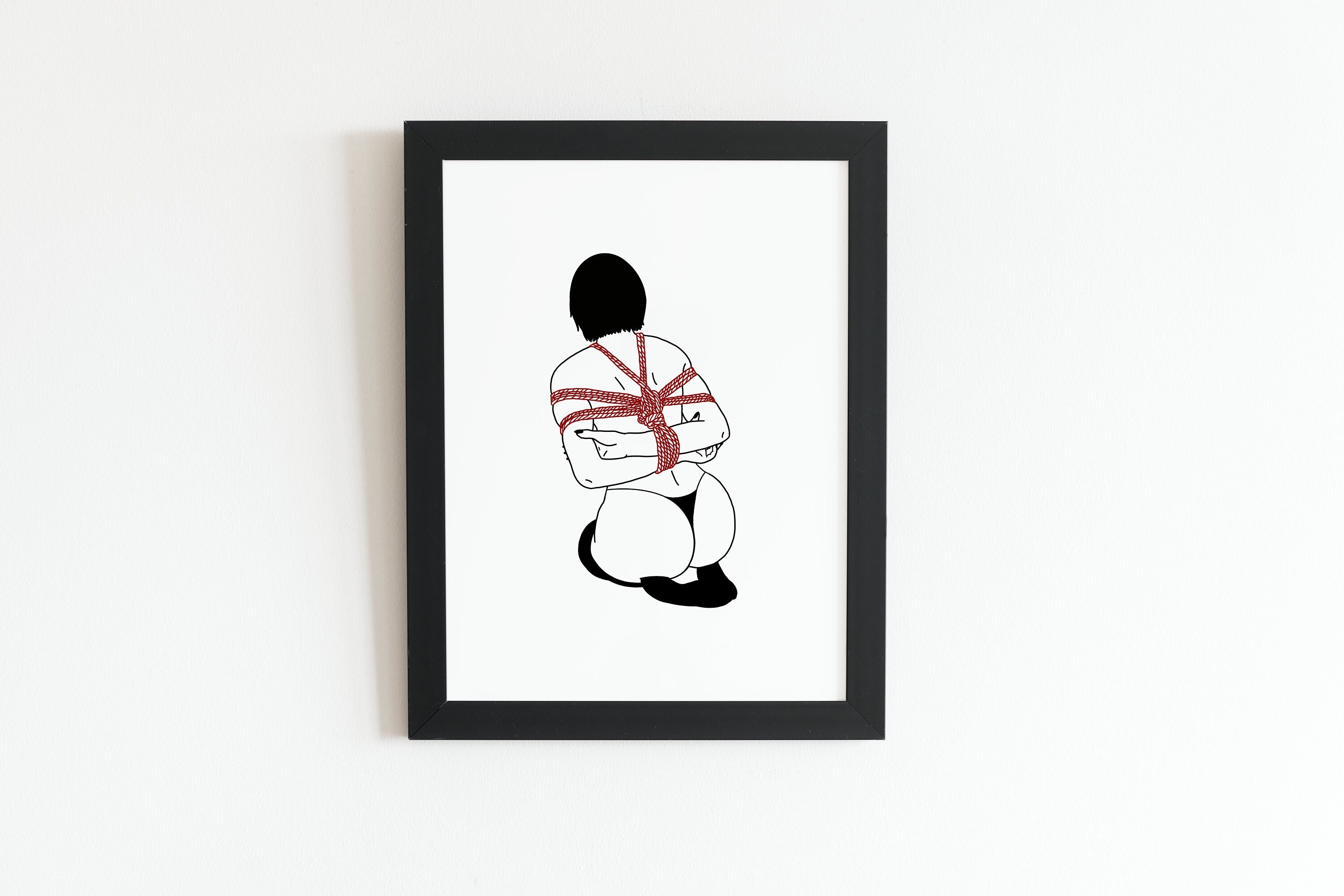 Shibari Japonés Bondage Mujer Línea Arte Mate Impresión 11x14 - Etsy México