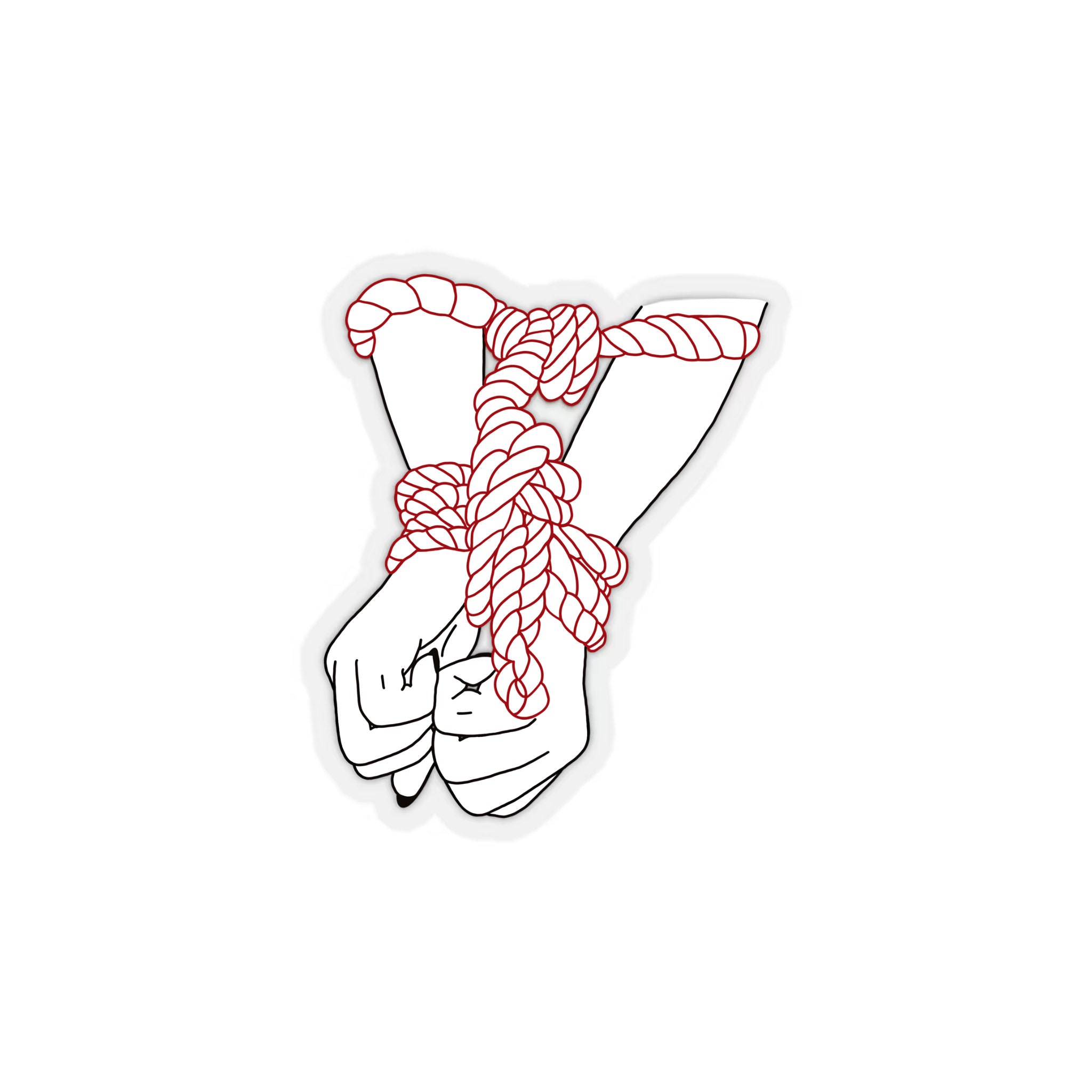 Hands Bound Woman Shibari Japanese Bondage Sticker Vinyl Die Etsy