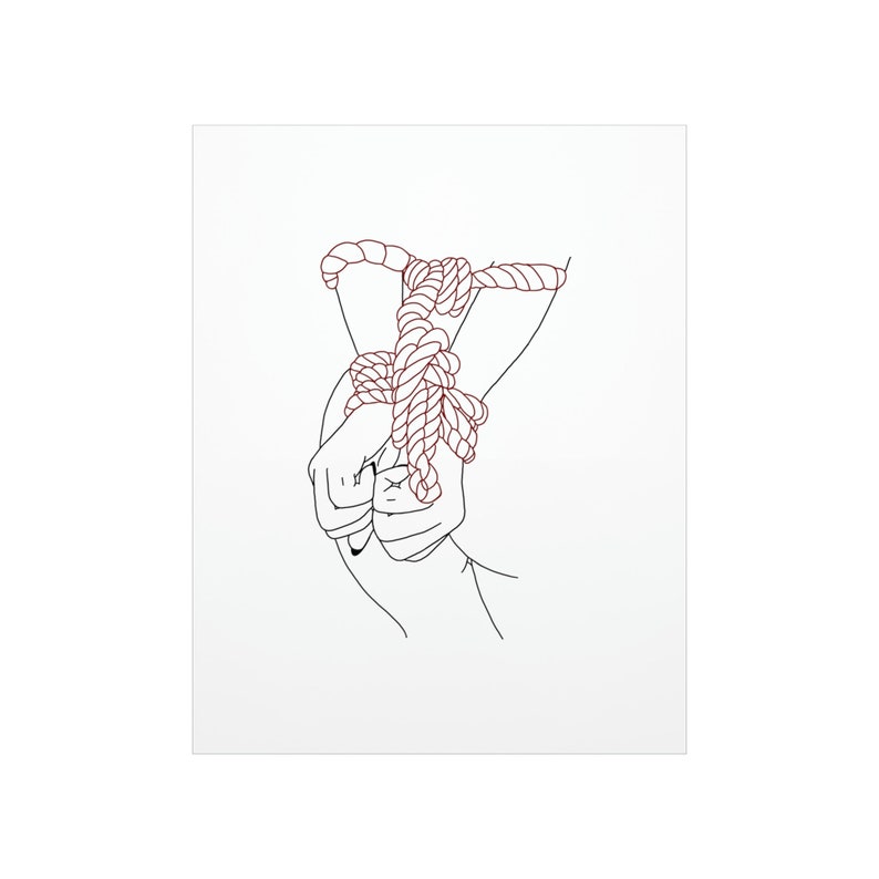Hands Bound Shibari Woman Line Art Print - Etsy