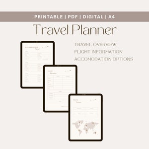 Printable Travel Planners, Travel Journal, Packing List, Organizers ...