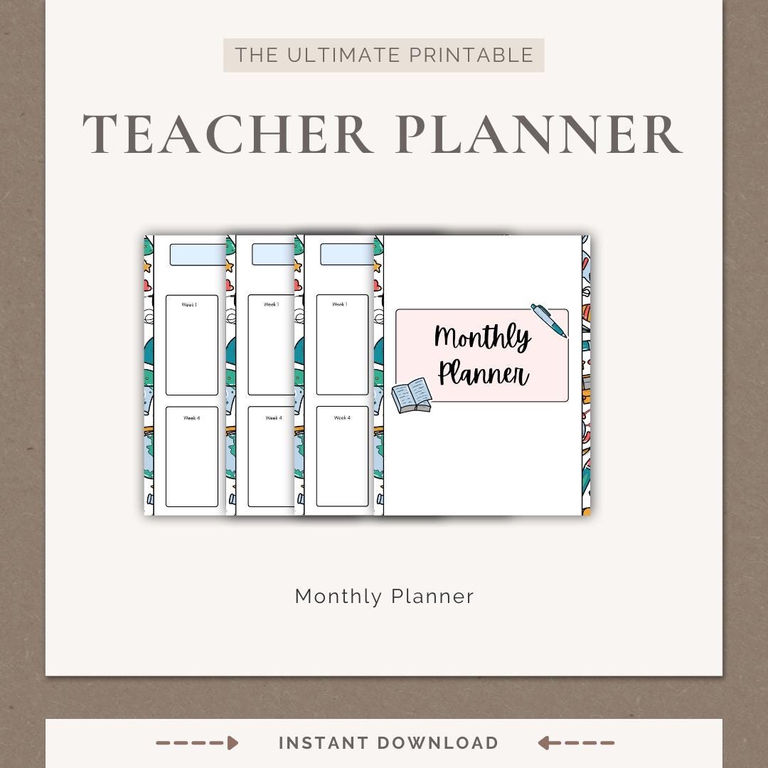 Teacher Planner 2024-2025, Printable Planner, Academic Planner ...