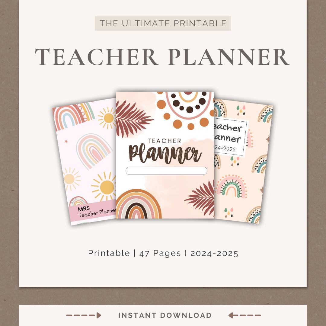 Teacher Planner 2024-2025 | Printable Planner | Academic Planner ...