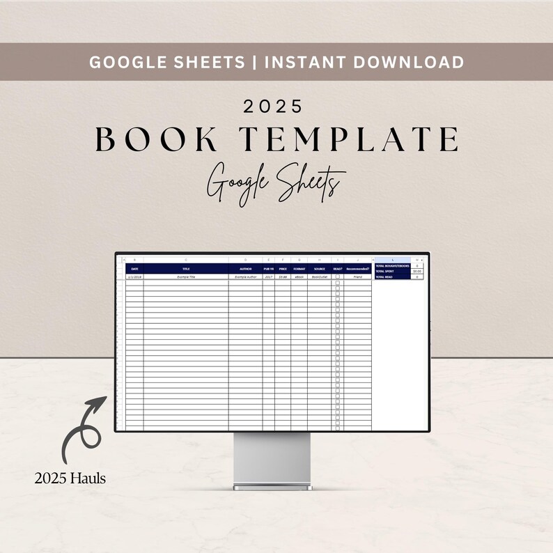 Book Tracker | Reading List | Planner Journal | Google Sheets | Excel ...