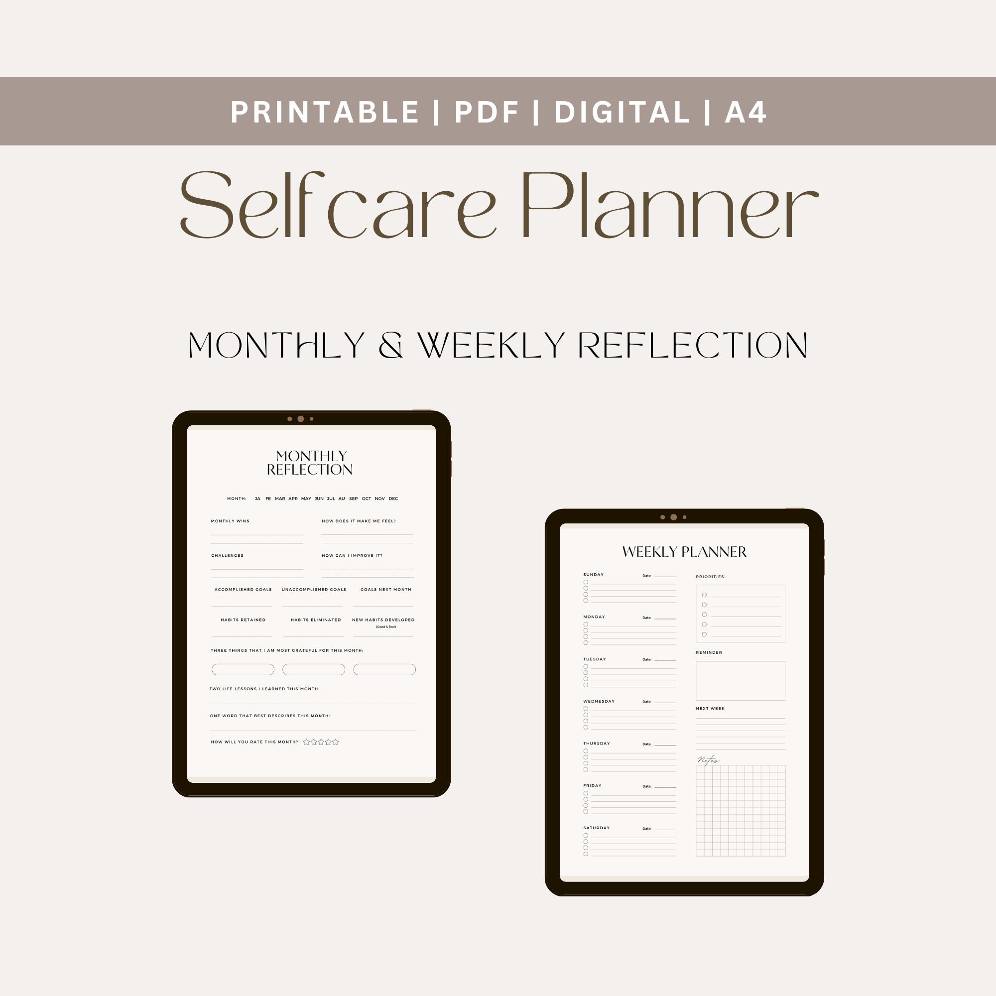 Self-care Planner Printable Self-love Journal Mental Health Worksheet ...