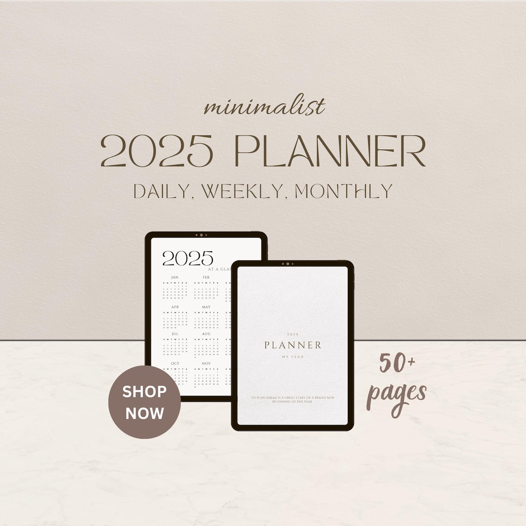 2025 All-in-one Planner Printable | Monthly | Weekly | Daily Minimalist ...