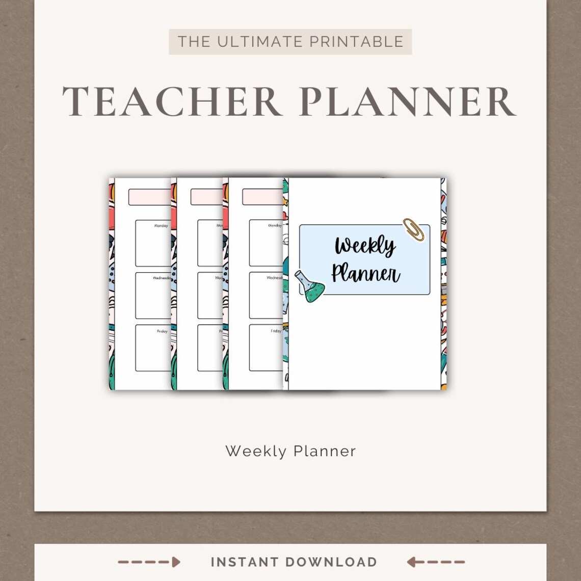 Teacher Planner 2024-2025, Printable Planner, Academic Planner ...