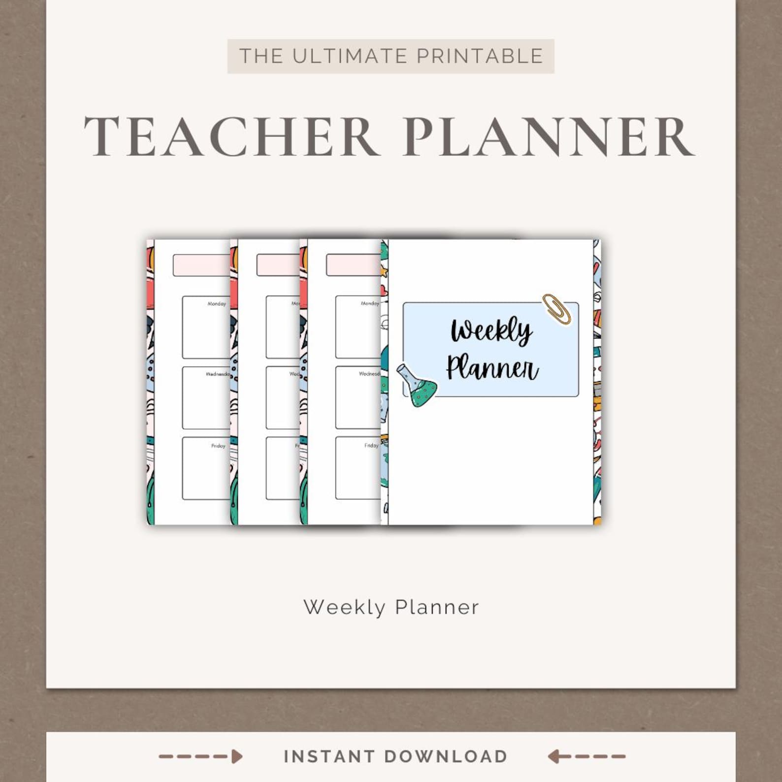 Teacher Planner 2024-2025, Printable Planner, Academic Planner ...