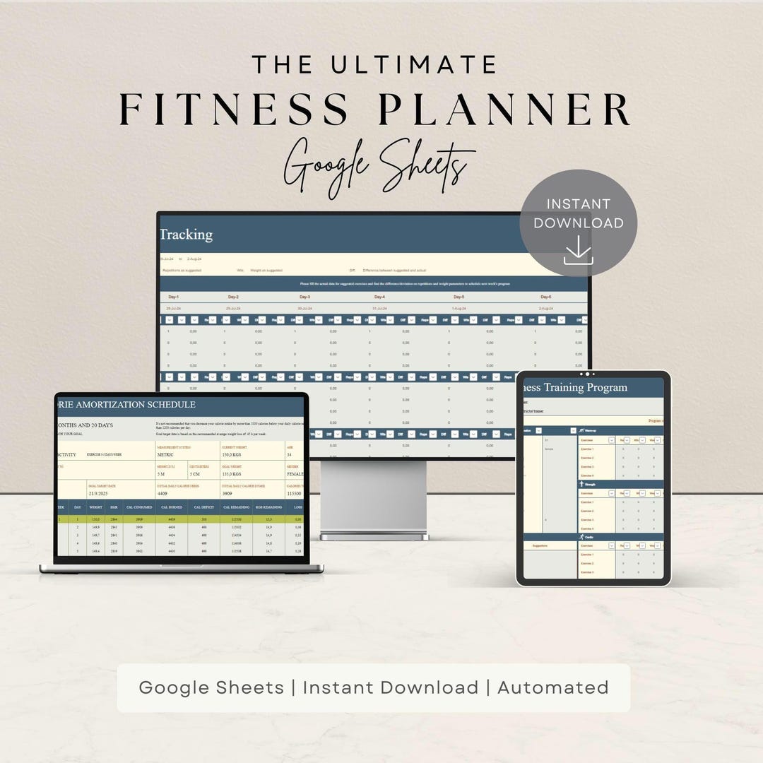 Workout Planner Spreadsheet | Excel | Exercise Tracker | Gym Fitness ...