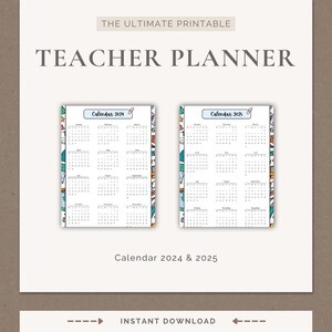 Teacher Planner 2024-2025, Printable Planner, Academic Planner ...