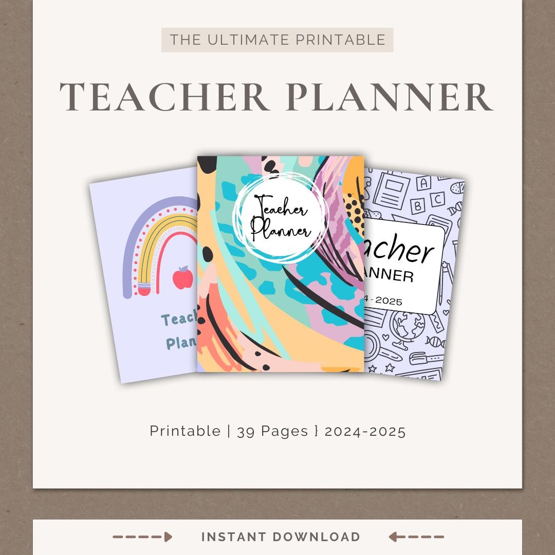 Teacher Planner 2024-2025, Printable Planner, Academic Planner ...