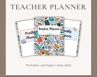 Teacher Planner 2024-2025, Printable Planner, Academic Planner ...