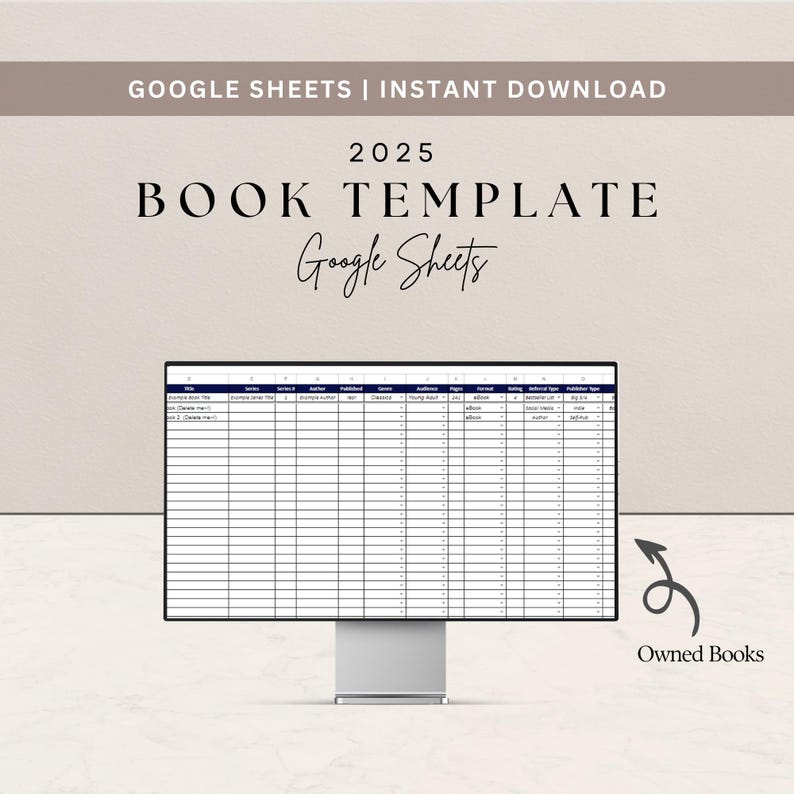 Book Tracker | Reading List | Planner Journal | Google Sheets | Excel ...
