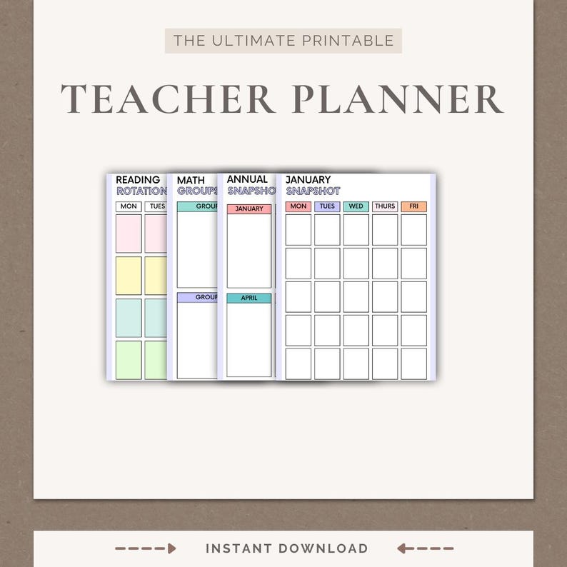 Teacher Planner 2024-2025, Printable Planner, Academic Planner ...