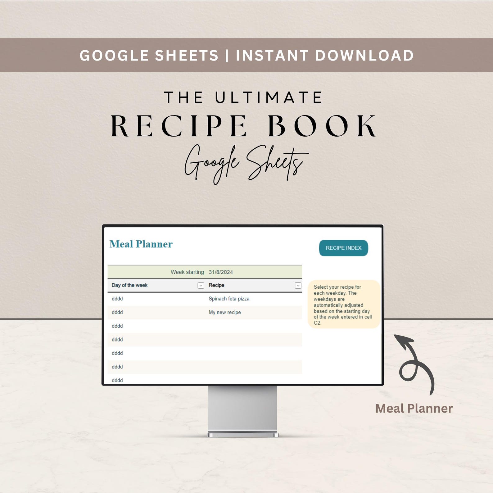 Recipe Book | Template Printable | Google Sheets | Cook Book Journal ...