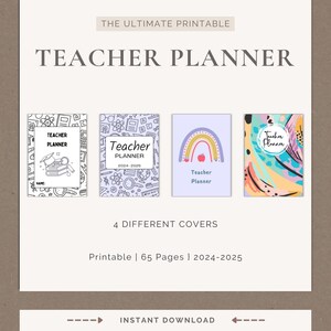 Teacher Planner 2024-2025, Printable Planner, Academic Planner ...