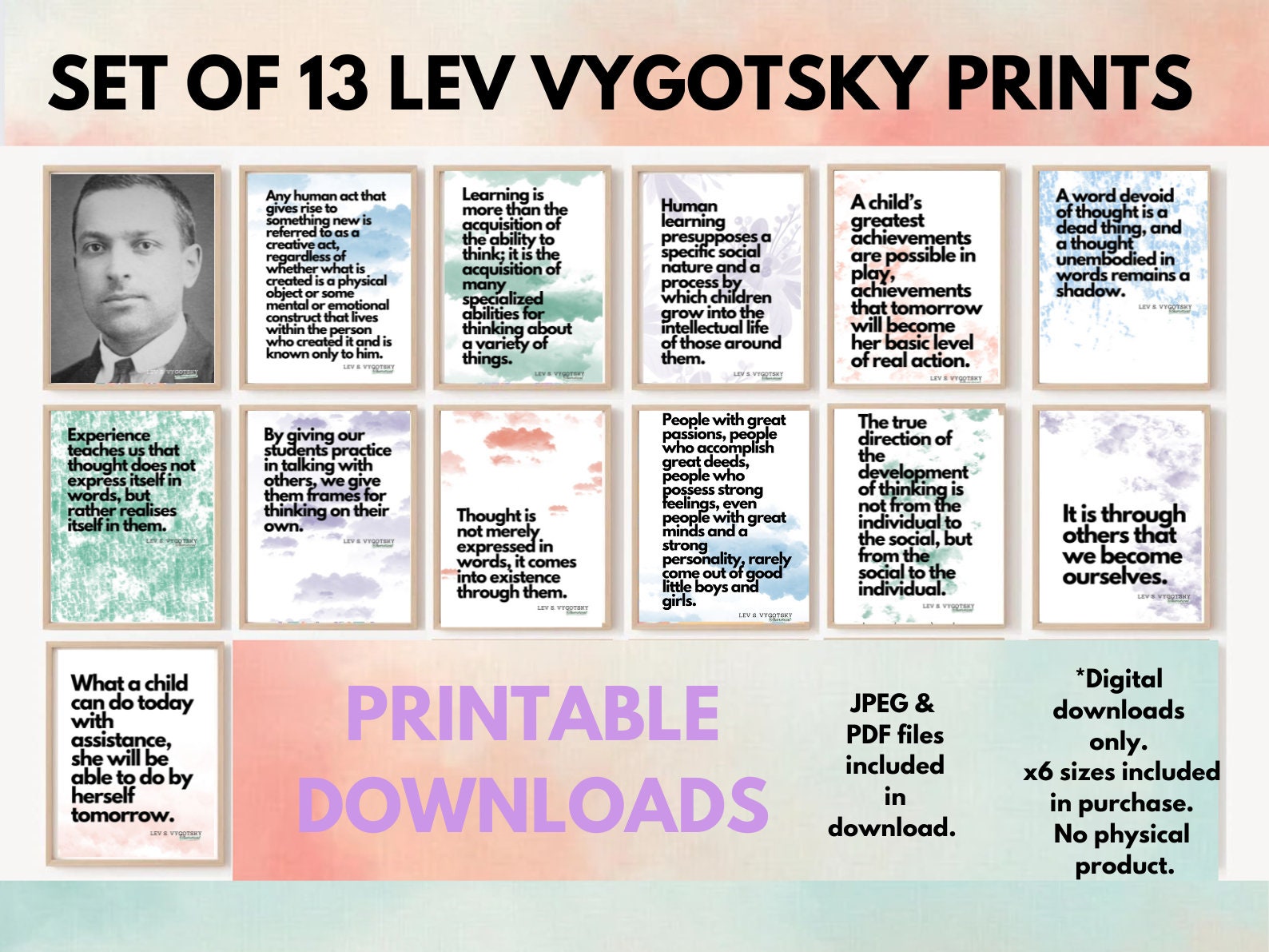 Lev Vygotsky Quote Prints:therapy & Counseling Decor (digital Download ...