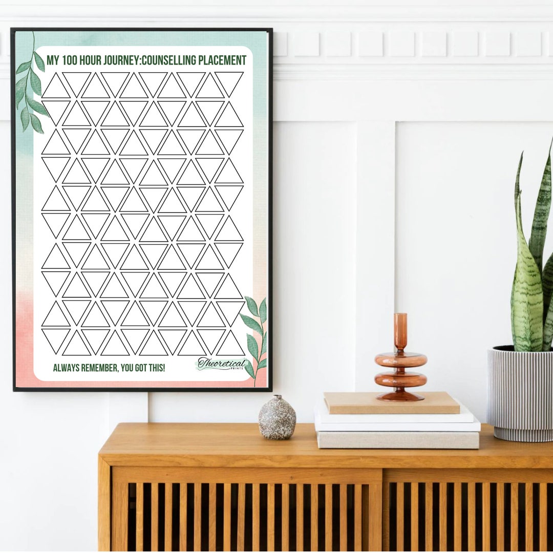 Counselling Placement Hour Tracker: 100 Hour Journey(digital Download ...